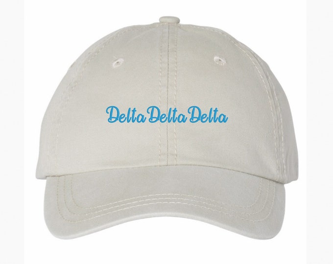 Delta Delta Delta Sorority Baseball Cap Custom Color Hat and Embroidery ...