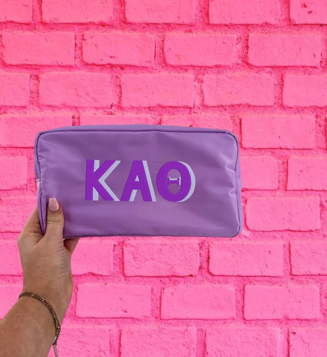Kappa Alpha Theta Sorority Cosmetic Embroidered Bag / Custom Color ...