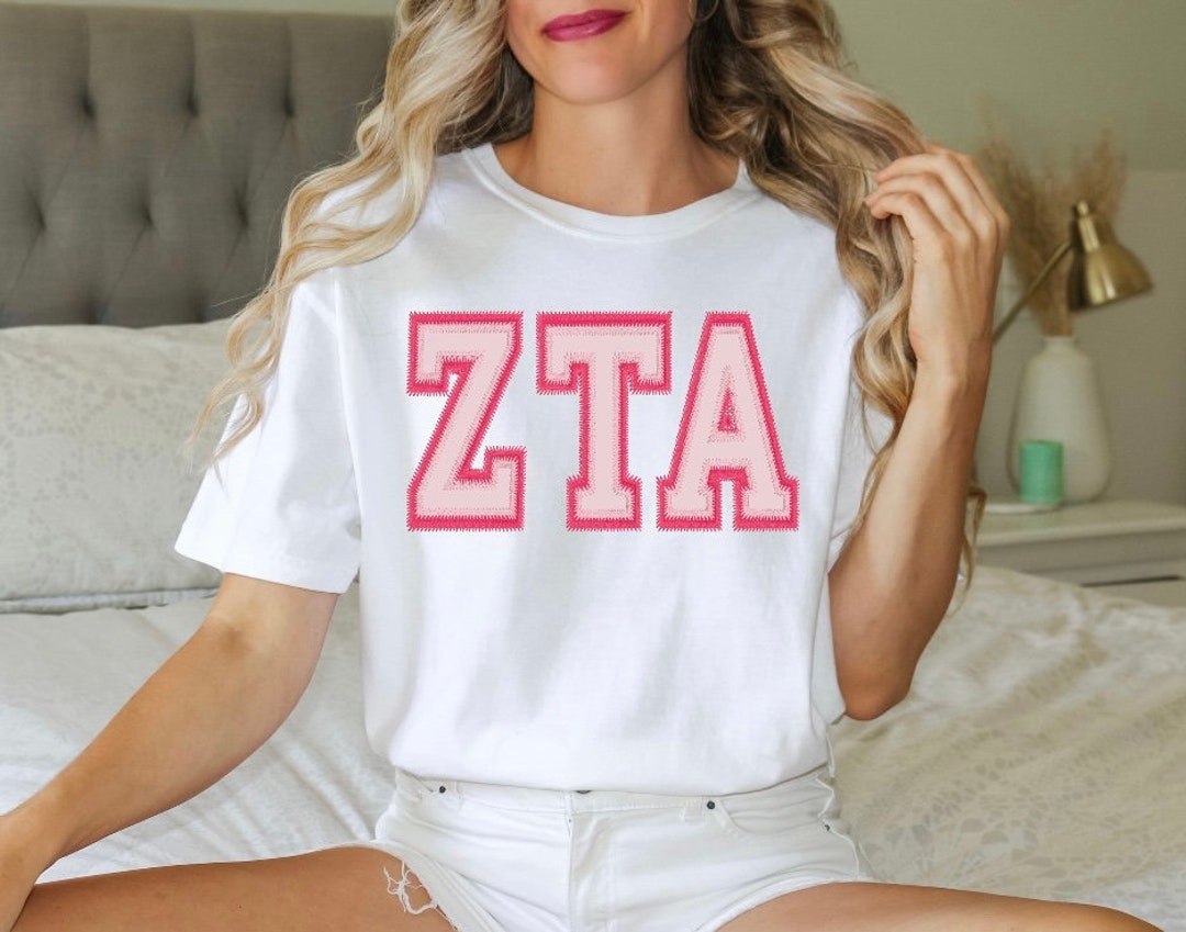 Zeta Tau Alpha Sorority Applique Chapter Shirt / Custom Color Greek ...