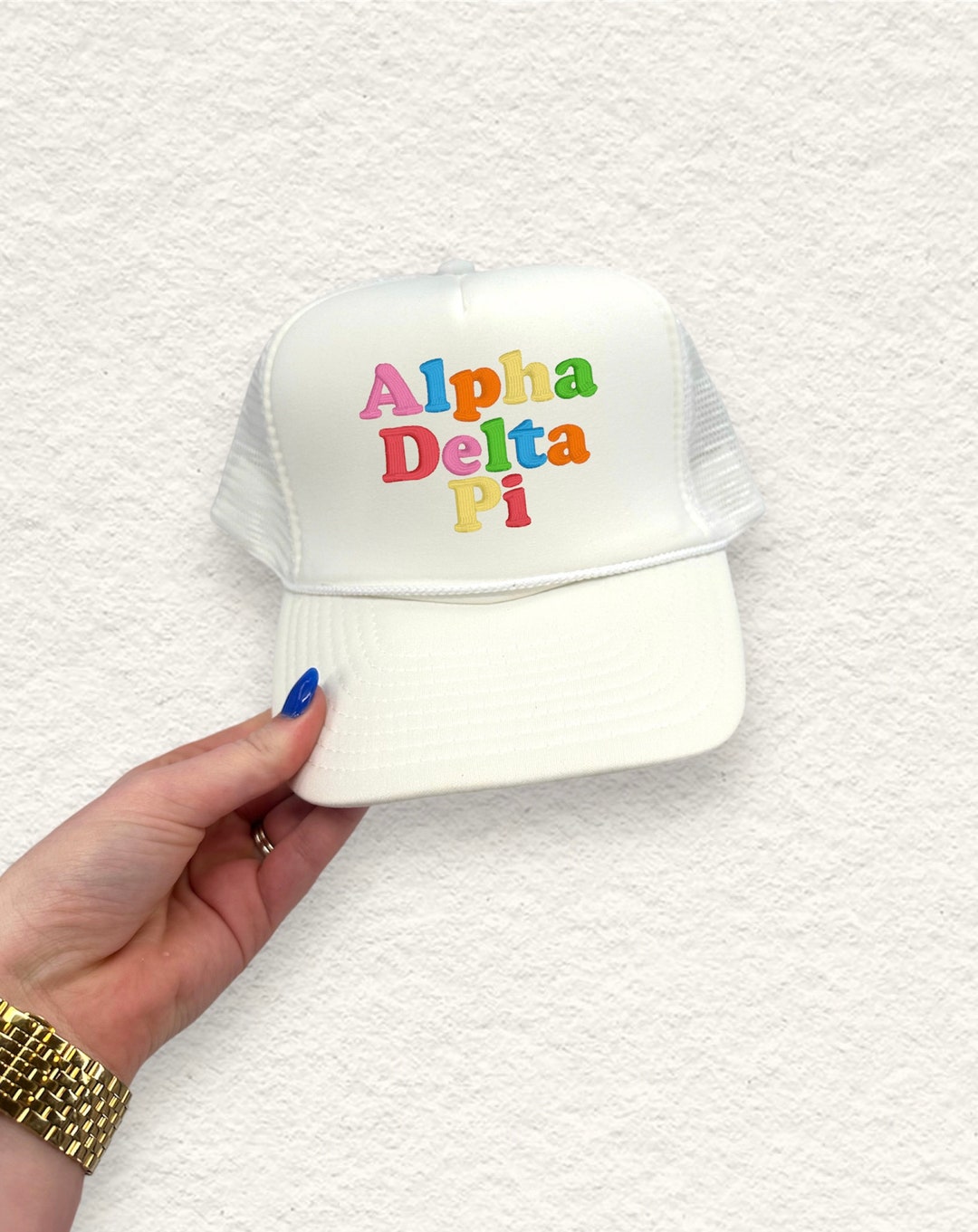 Alpha Delta Pi Trucker Hat / Custom Color Greek Embroidered Cap / Big ...