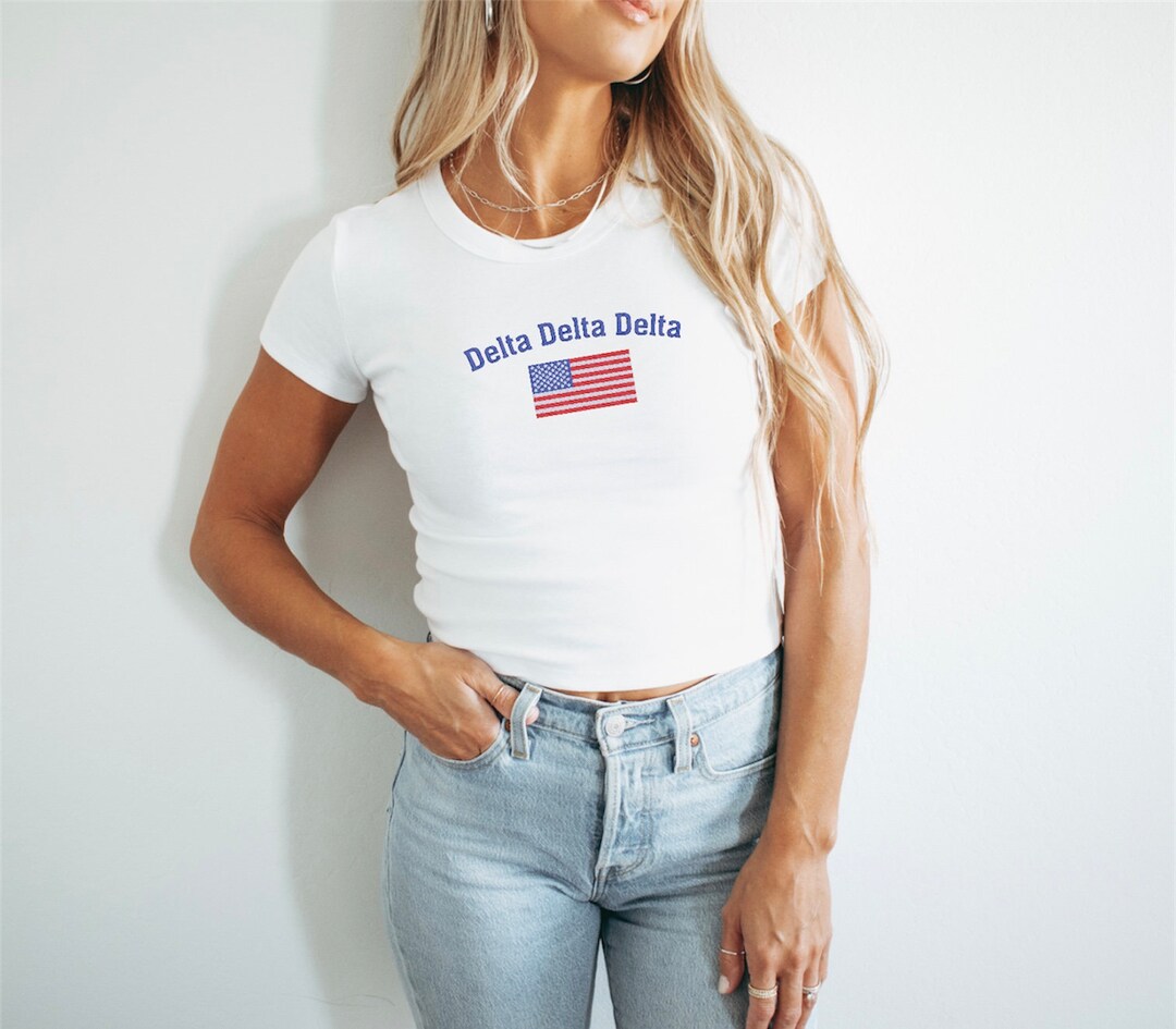 Delta Delta Delta Sorority American Flag Chapter Crop Top / Custom ...