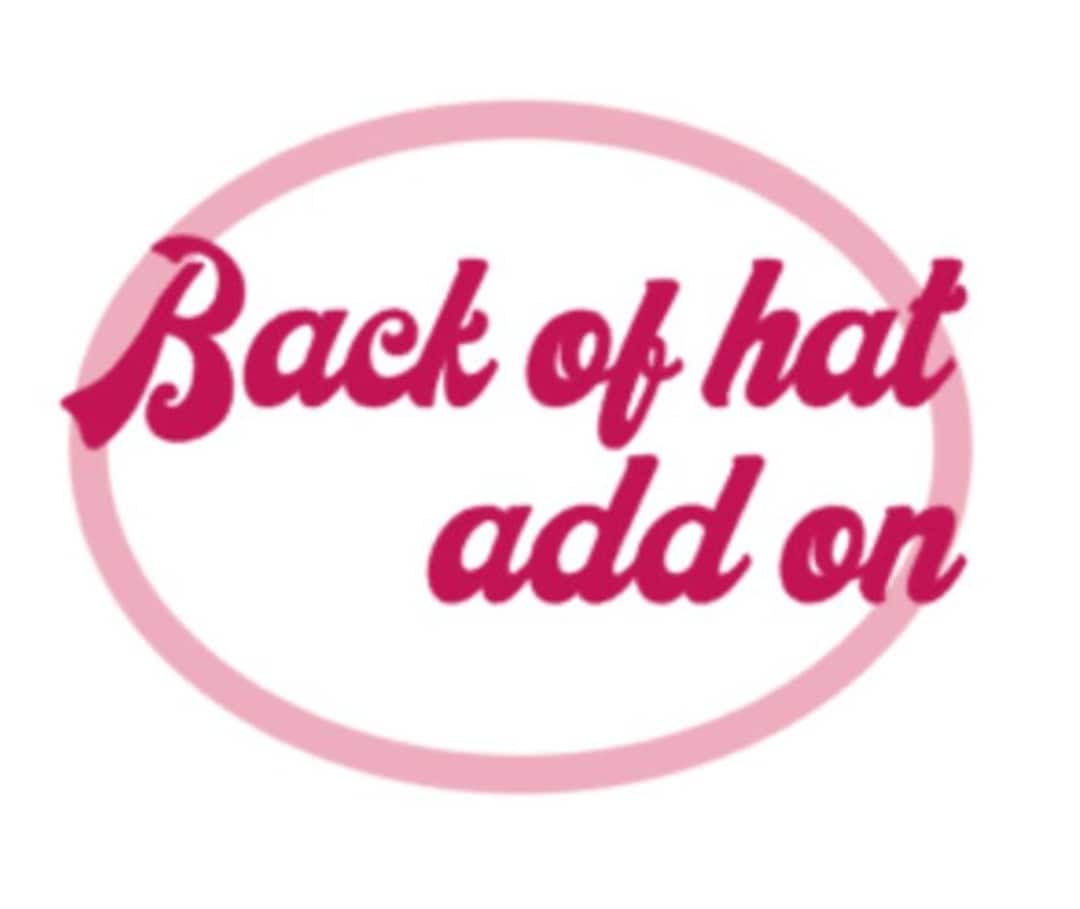 Embroidery Add on - Back of the Hat - Etsy