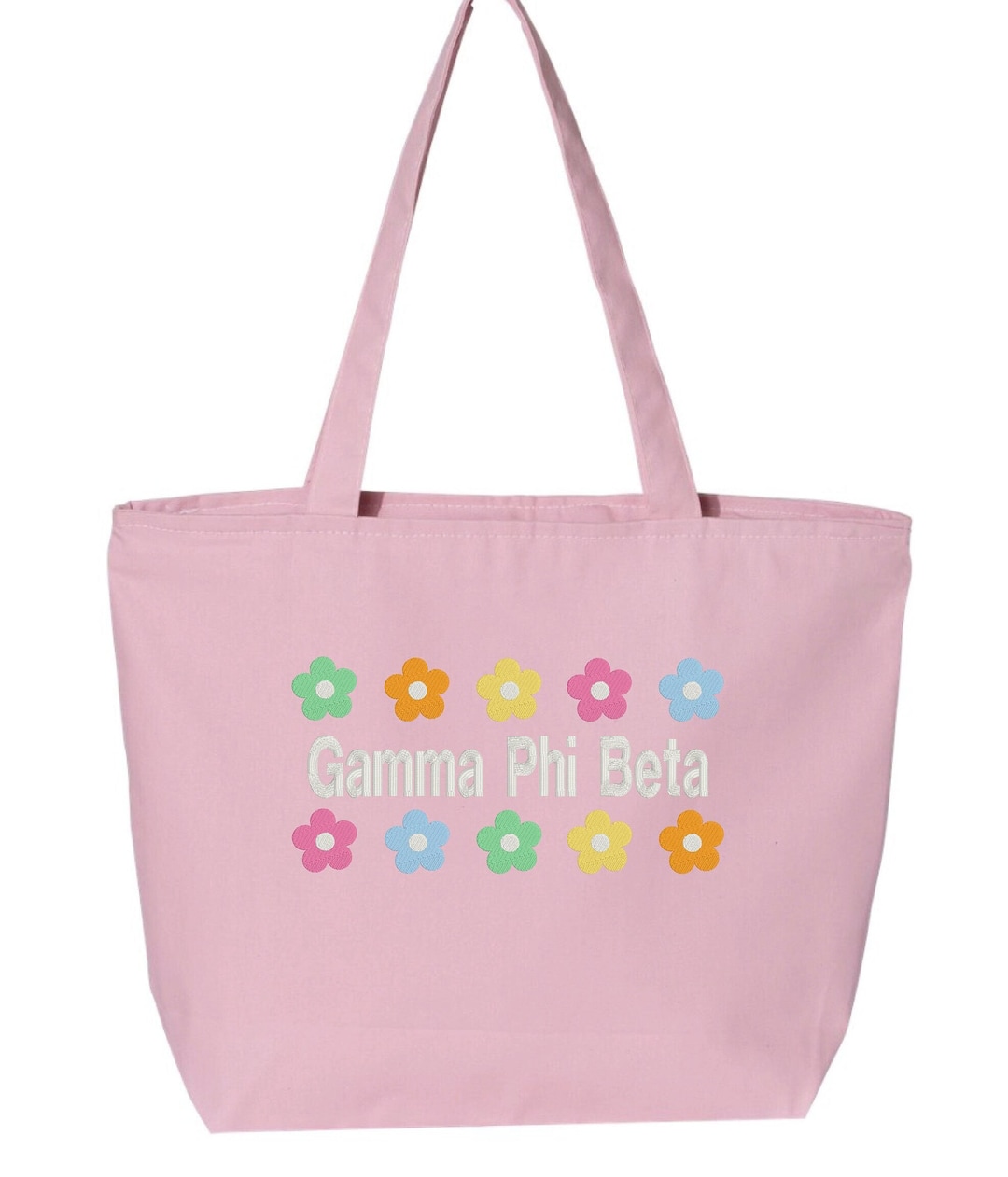Gamma Phi Beta Sorority Embroidered Tote Bag With Zipper / GPHI Greek ...