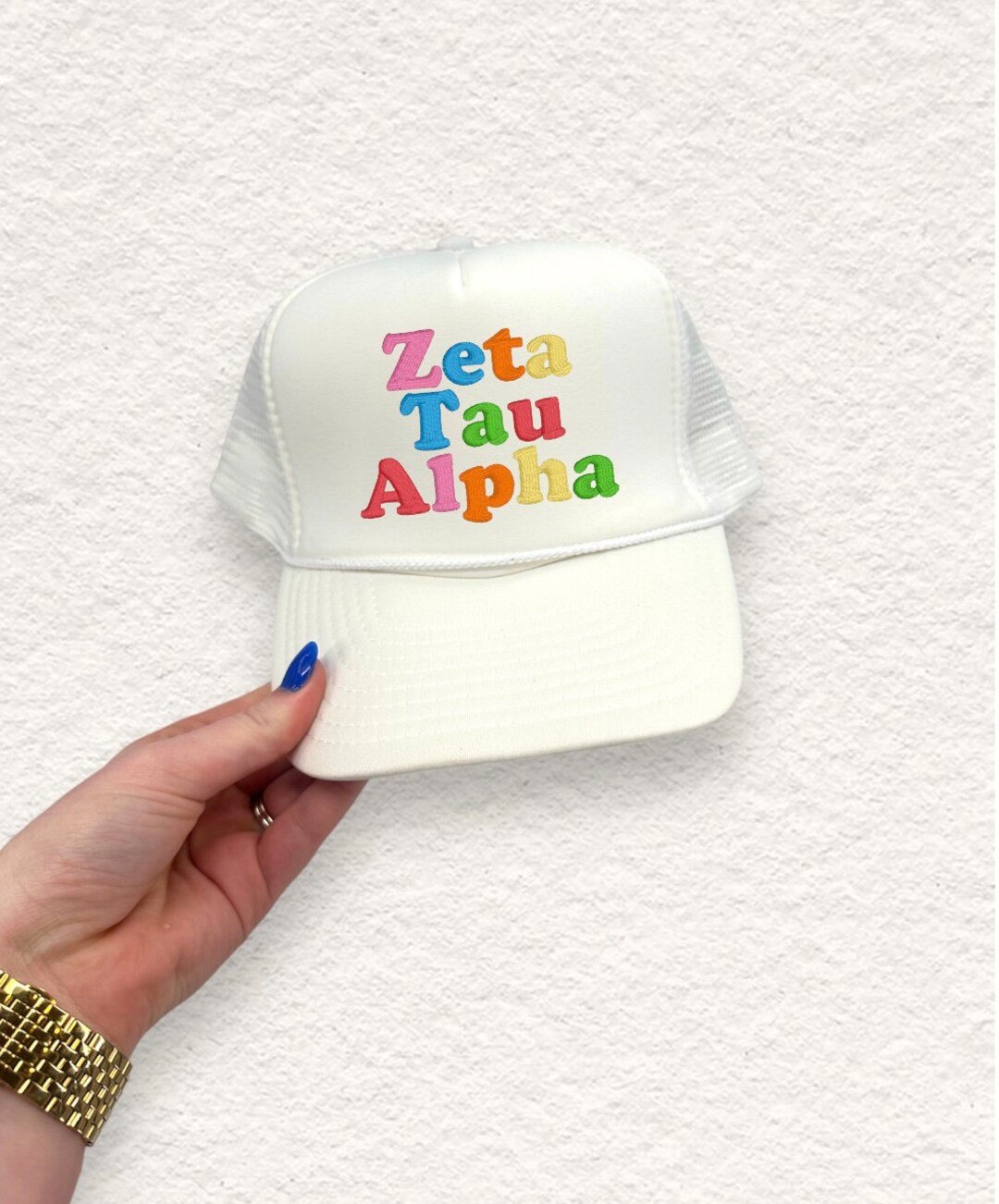 Zeta Tau Alpha Trucker Hat / Custom Color Greek Embroidered Cap / Big ...