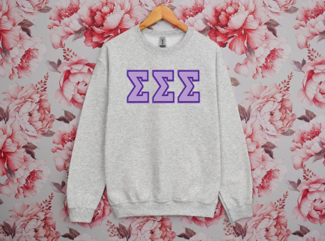 Sigma Sigma Sigma Sorority Applique Crewneck / Custom Color Greek ...