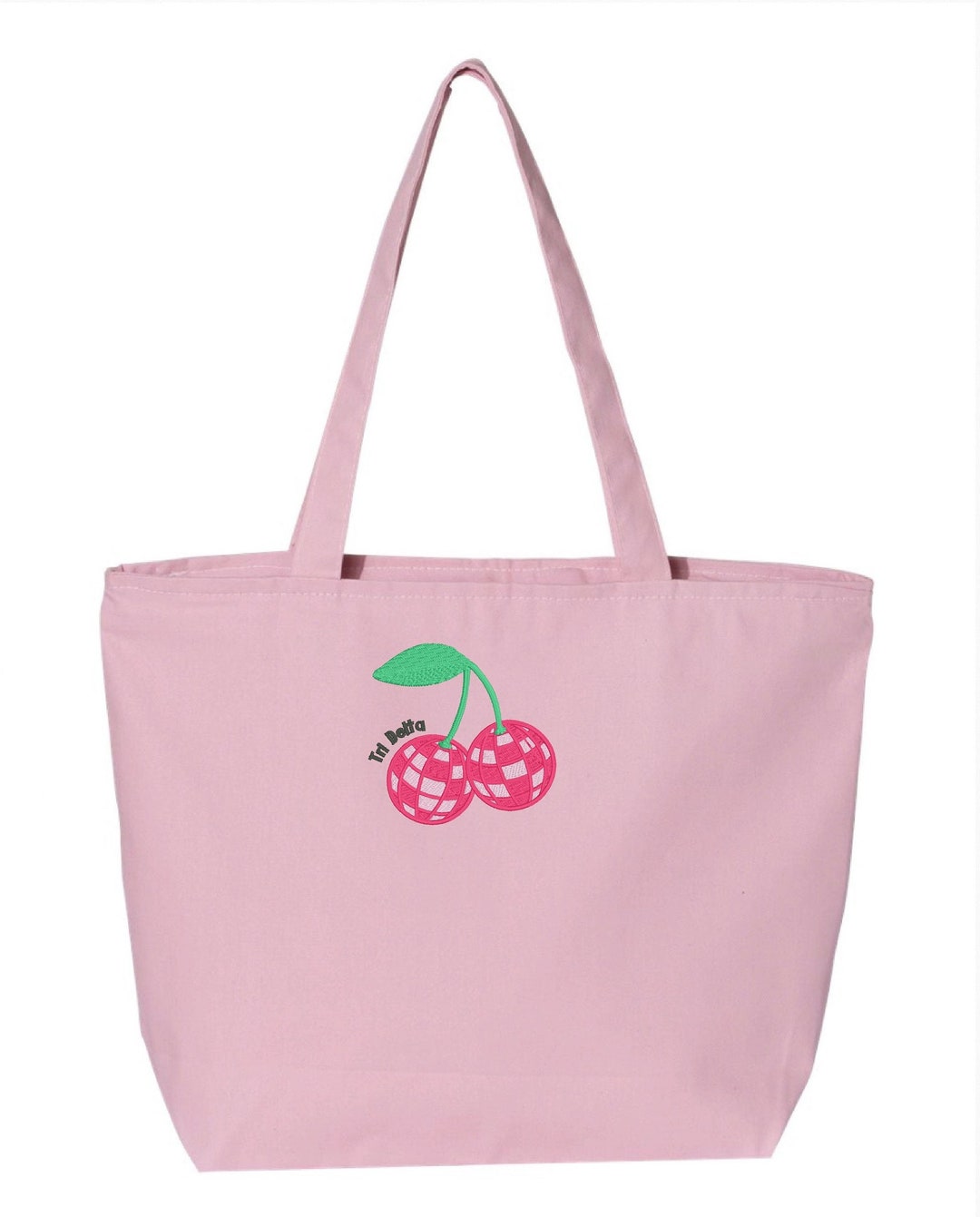 Delta Delta Delta Embroidered Sorority Tote Bag With Zipper / Tri Delta ...