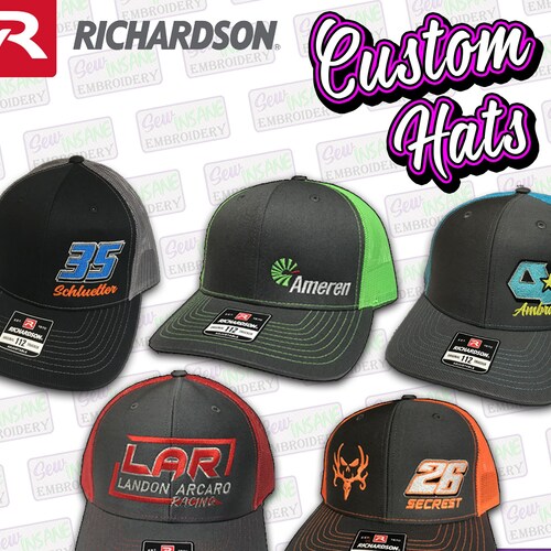 Custom Embroidery Custom Embroidered Richardson 112 Hat Hats - Etsy