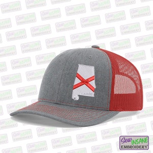 Alabama Flag Hat | State Outline Embroidered Cap - Etsy