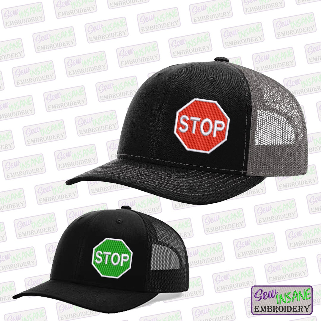 Stop Sign Embroidered Hat - Etsy