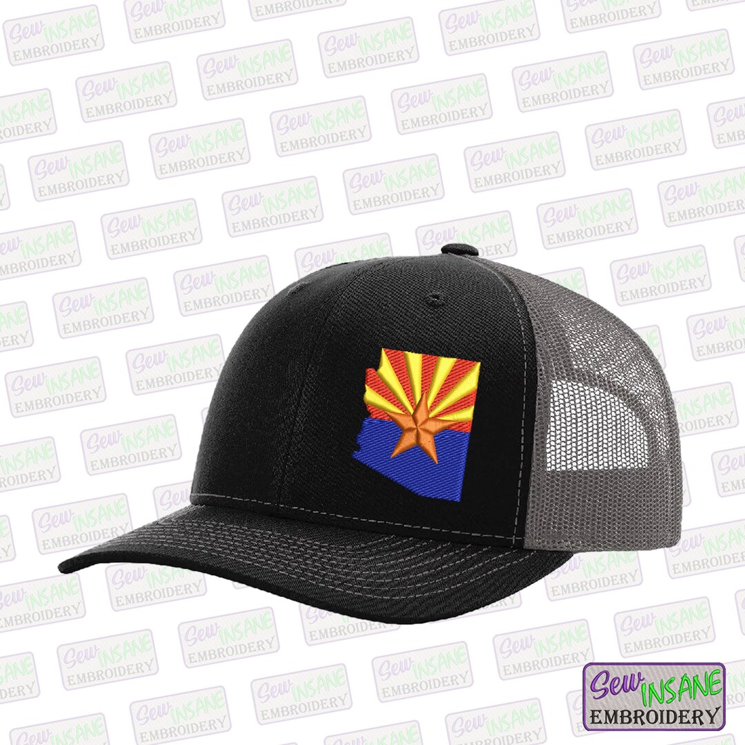 Arizona Flag Embroidered Hat | Trucker Hats • Ponytail Hats • Flexfits ...