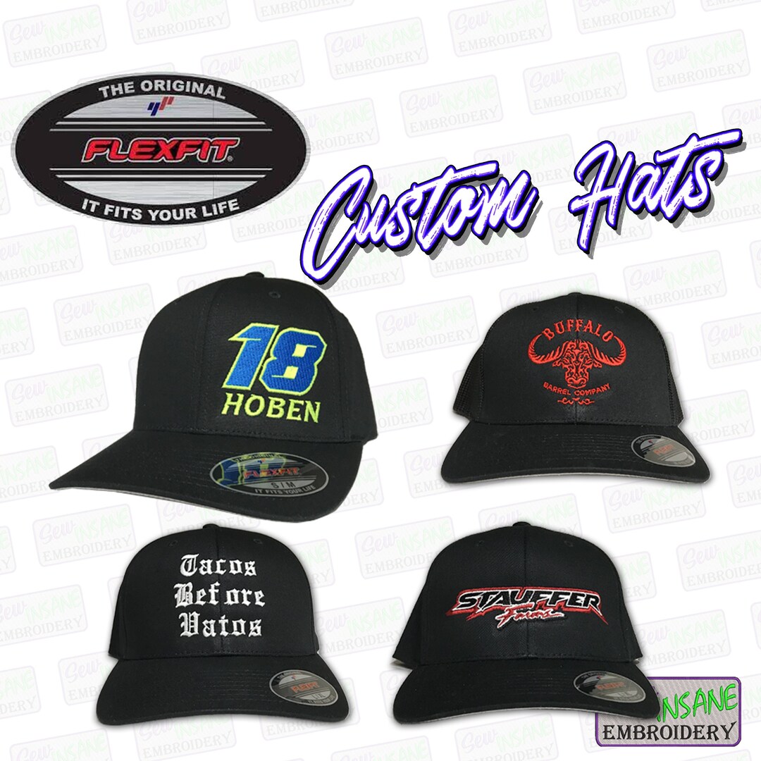 FLEXFIT Custom Embroidered Hat | Create Your Own Hat! - Etsy