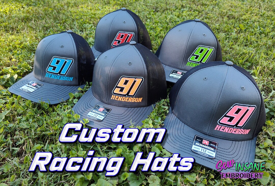 Custom Racing Hats | Embroidered | Richardson 112 Snapback Trucker Hat ...