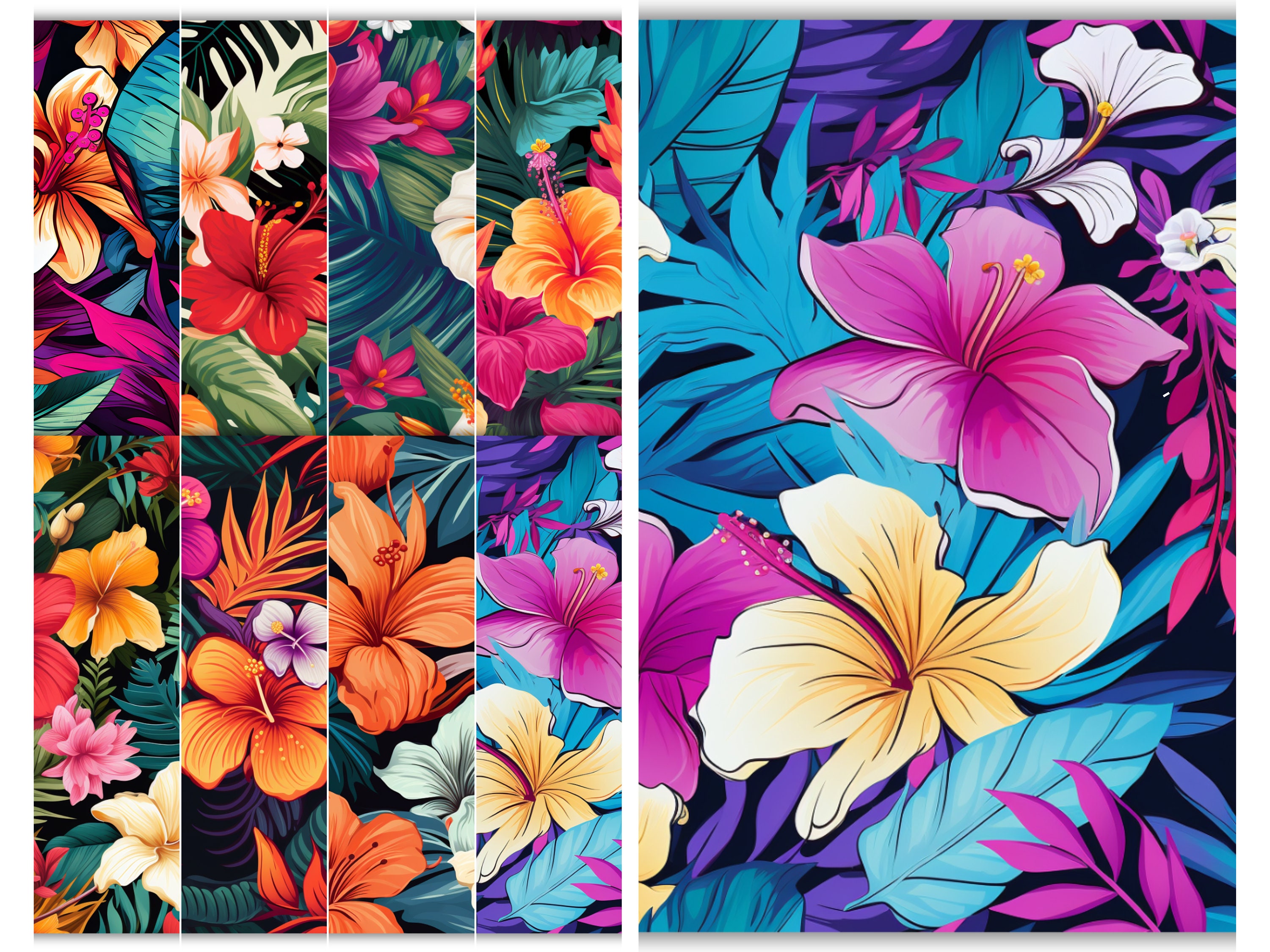 Tropical Floral Seamless Patterns | Ideal for Cards,invitation,phone ...