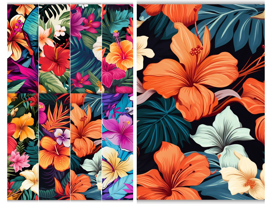Tropical Floral Seamless Patterns | Ideal for Cards,invitation,phone ...