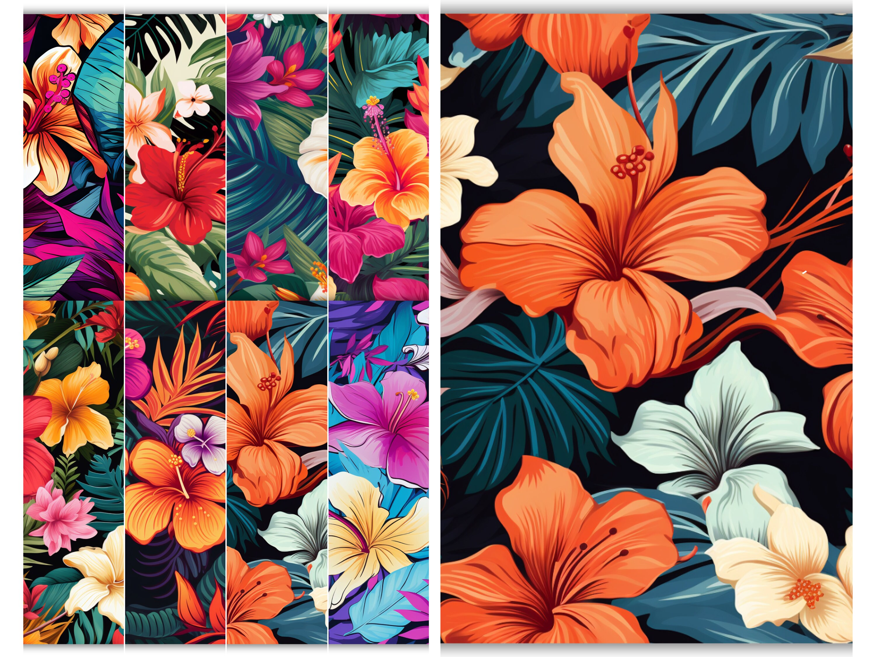 Tropical Floral Seamless Patterns | Ideal for Cards,invitation,phone ...