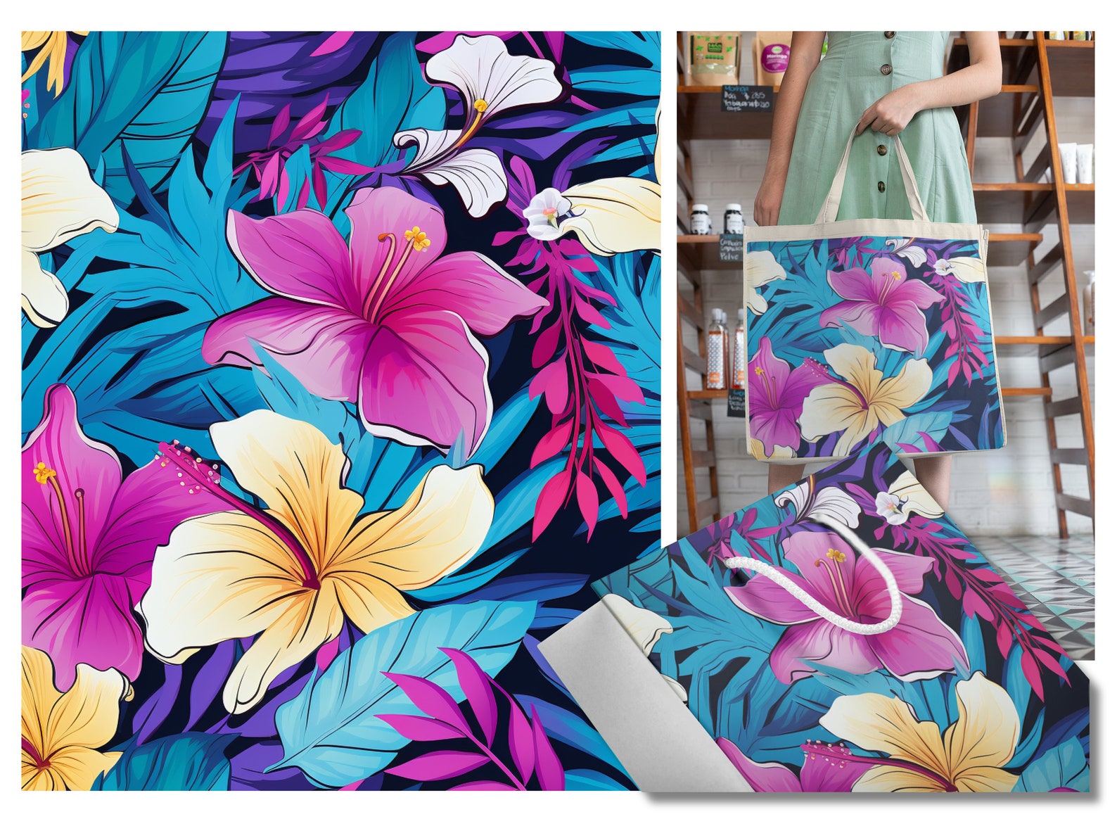 Tropical Floral Seamless Patterns | Ideal for Cards,invitation,phone ...