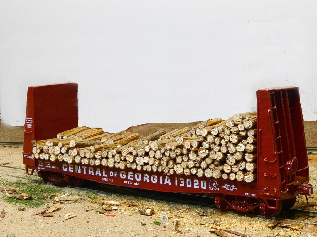HO Scale 40' Central of Georgia Pulpwood Flat Car - Etsy