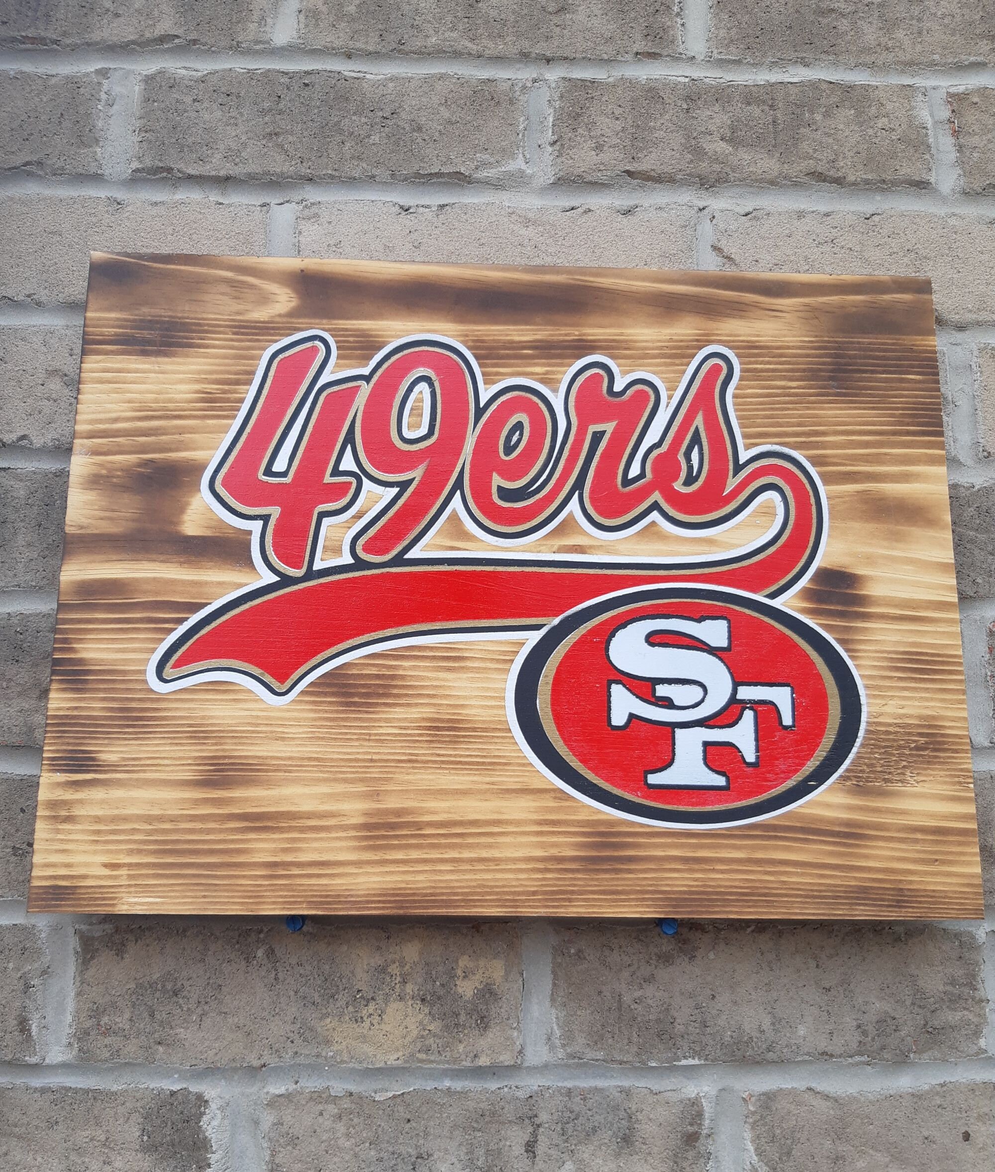 San Francisco 49ers wall hanging sign man/woman cave. | Etsy