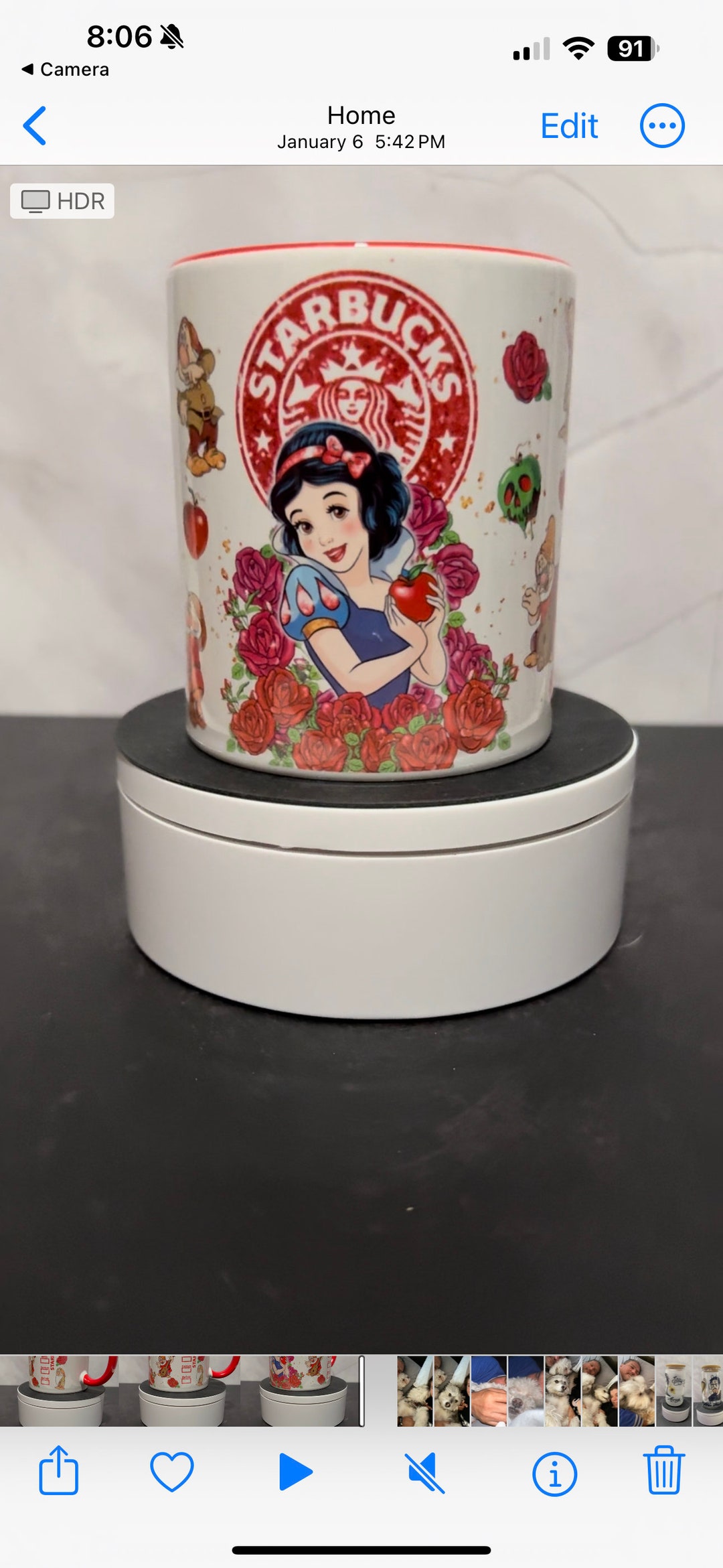 Snow White Starbucks Mug - Etsy