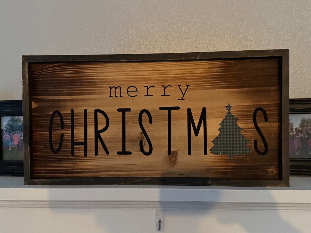 Merry Christmas Rustic Farmhouse Sign - Etsy
