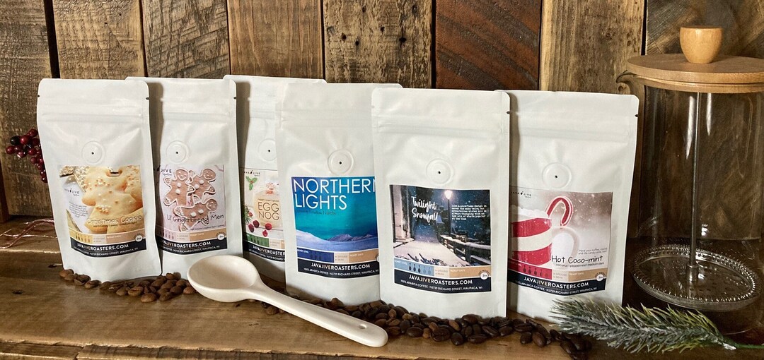 Christmas Holiday Winter Coffee Sampler Set 6 Flavored & Unflavored ...