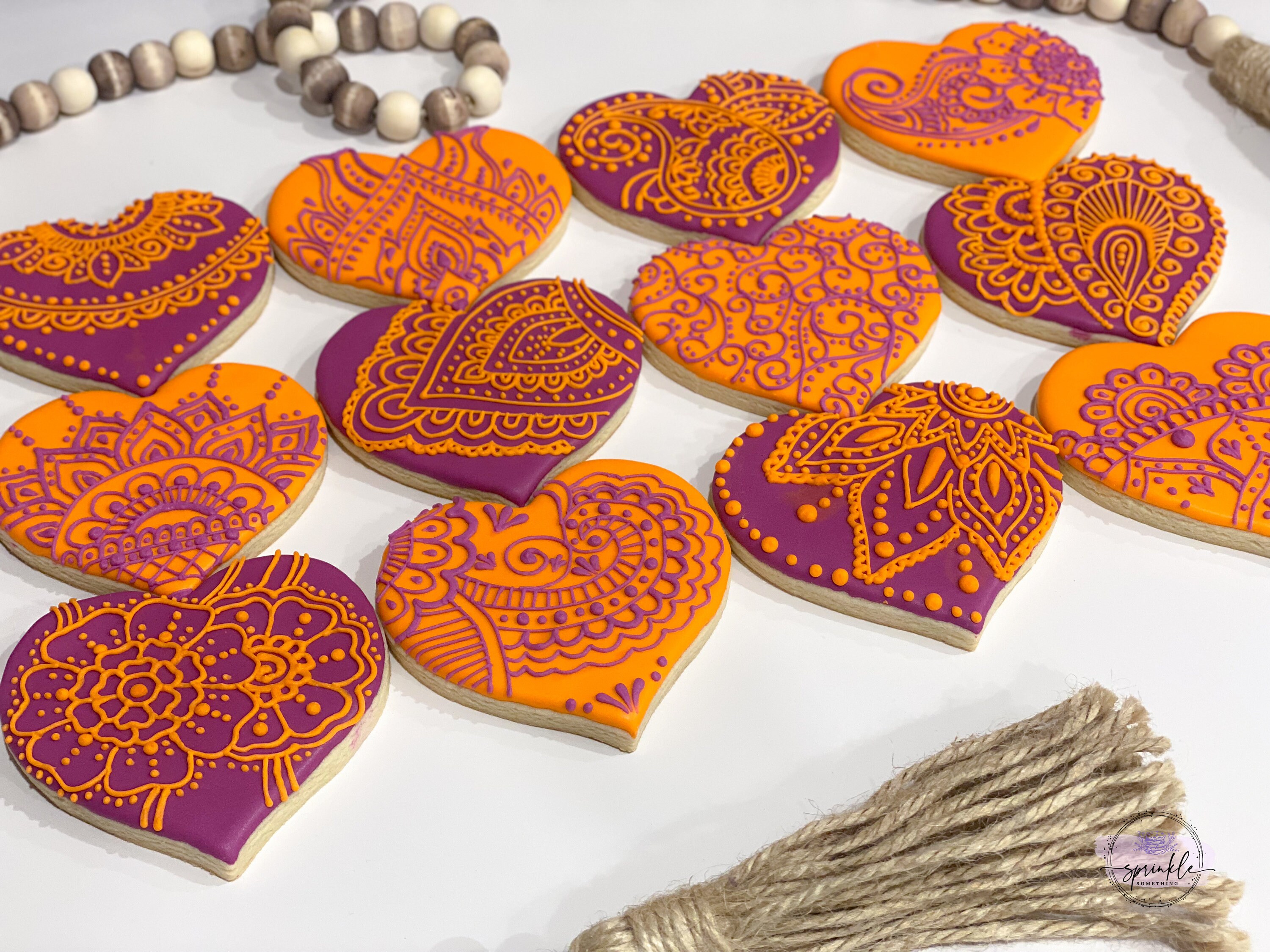 2 Color Henna Sugar Cookies Mehndi Cookies Lace Cookies Customizable ...