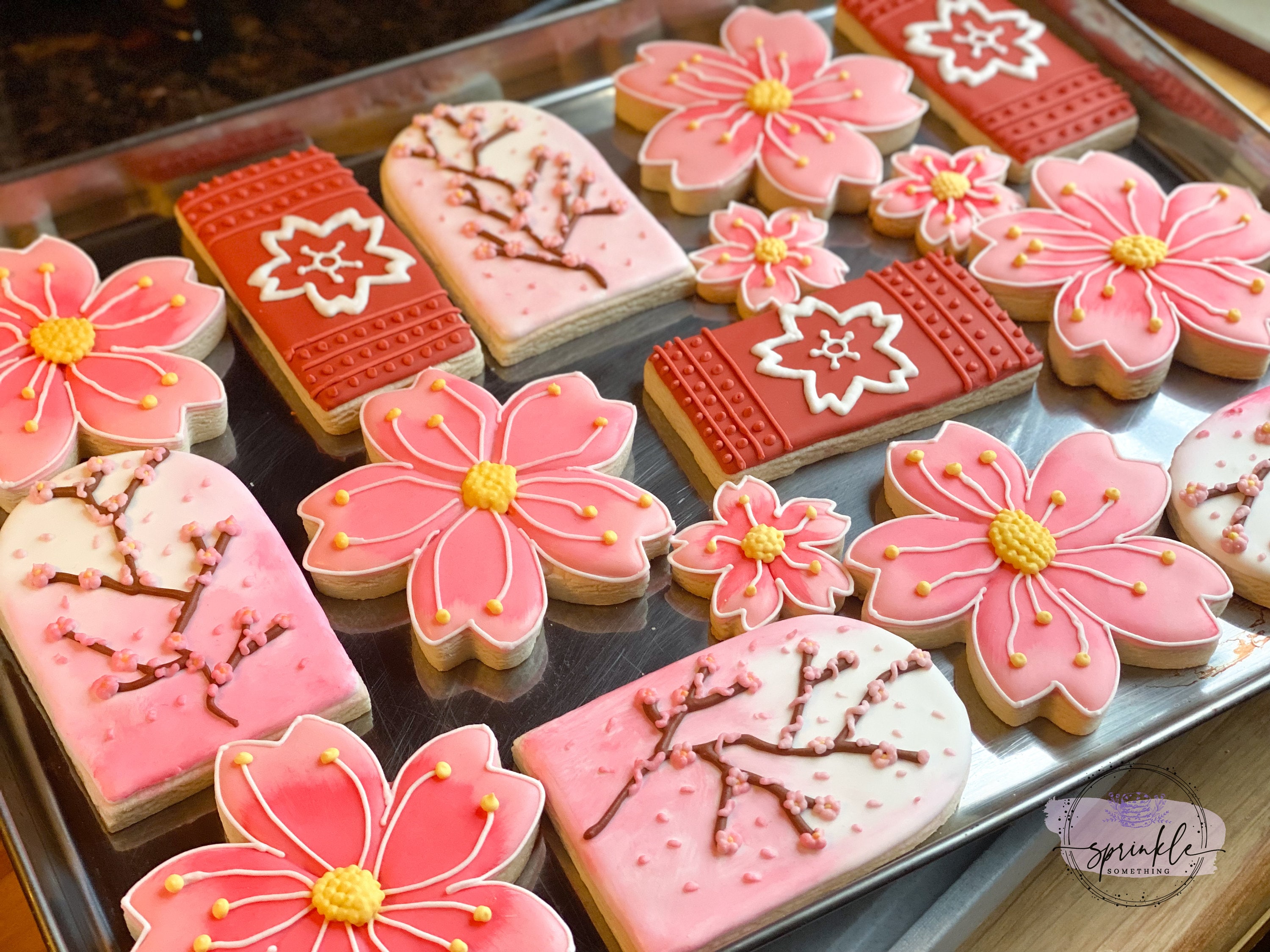 Cherry Blossom Royal Icing Sugar Cookies Sakura Cookies Flower Cookies ...