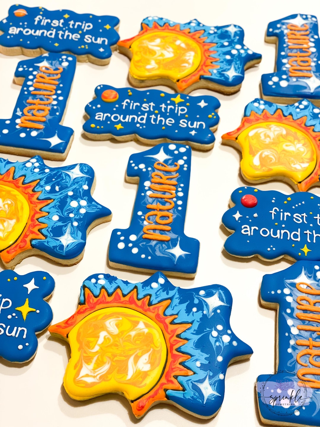 First Trip Around the Sun Sugar Cookies | 1st Birthday Cookies | Space ...