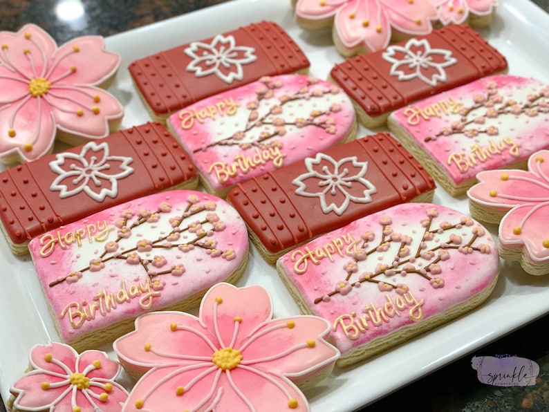 Cherry Blossom Royal Icing Sugar Cookies | Sakura Cookies | Flower ...