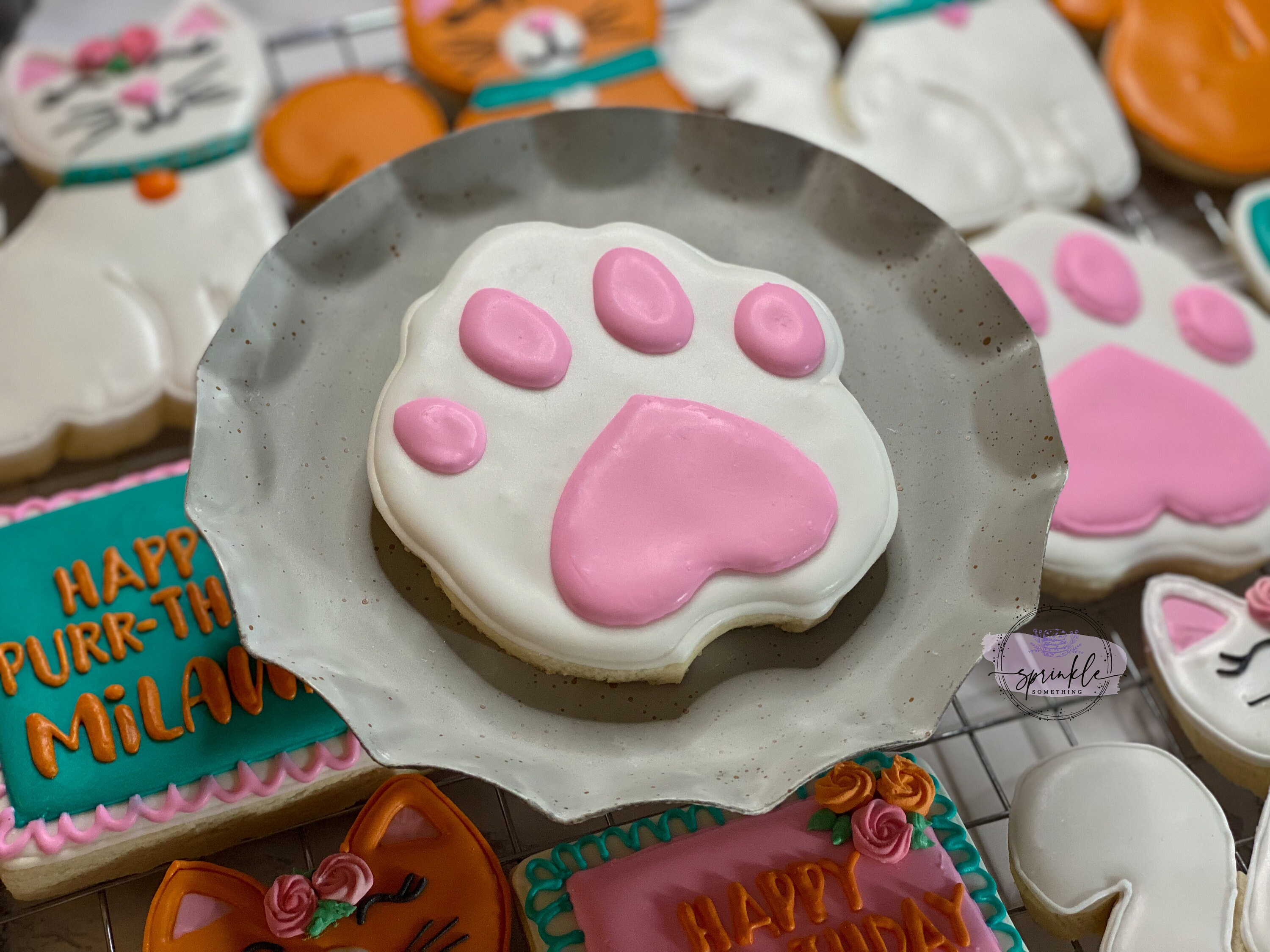 Cat Themed Birthday Royal Icing Sugar Cookies | Kitten Theme ...