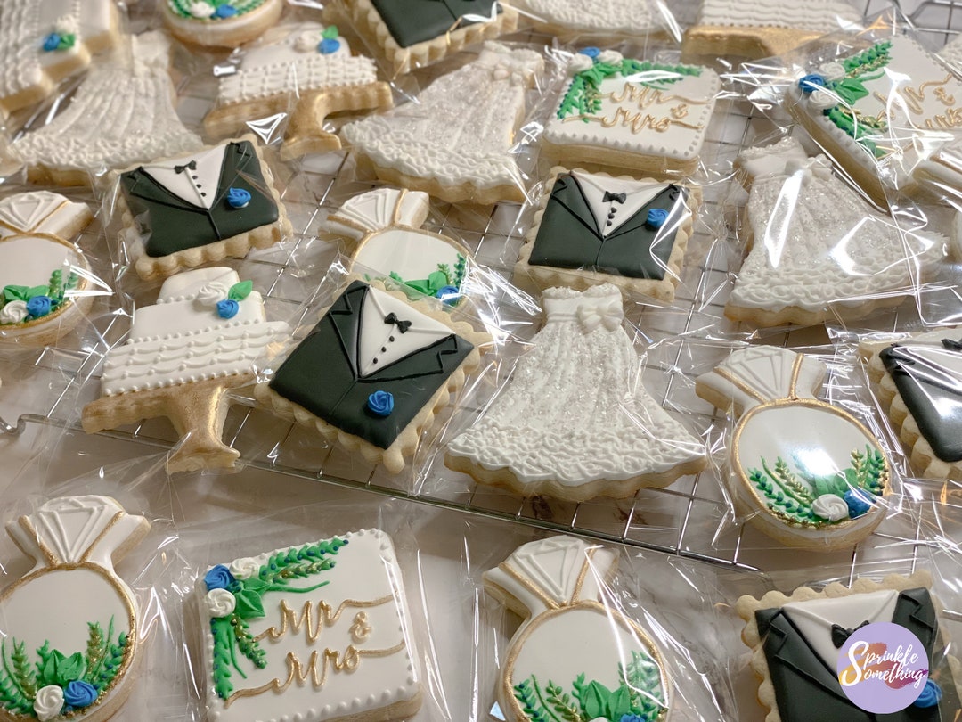 Wedding Royal Icing Sugar Cookie Set | Wedding Dress | Bridal Shower ...