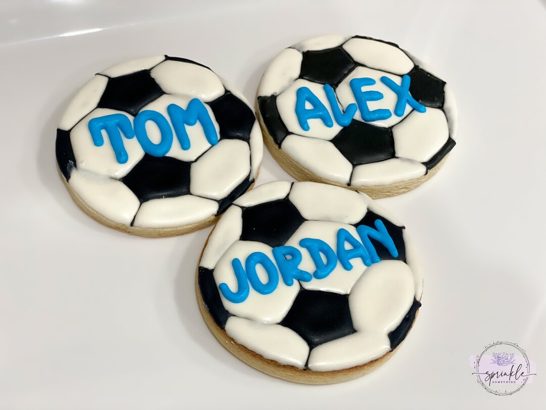 Soccer Royal Icing Sugar Cookies | Sports Cookies | Futbol Cookies ...