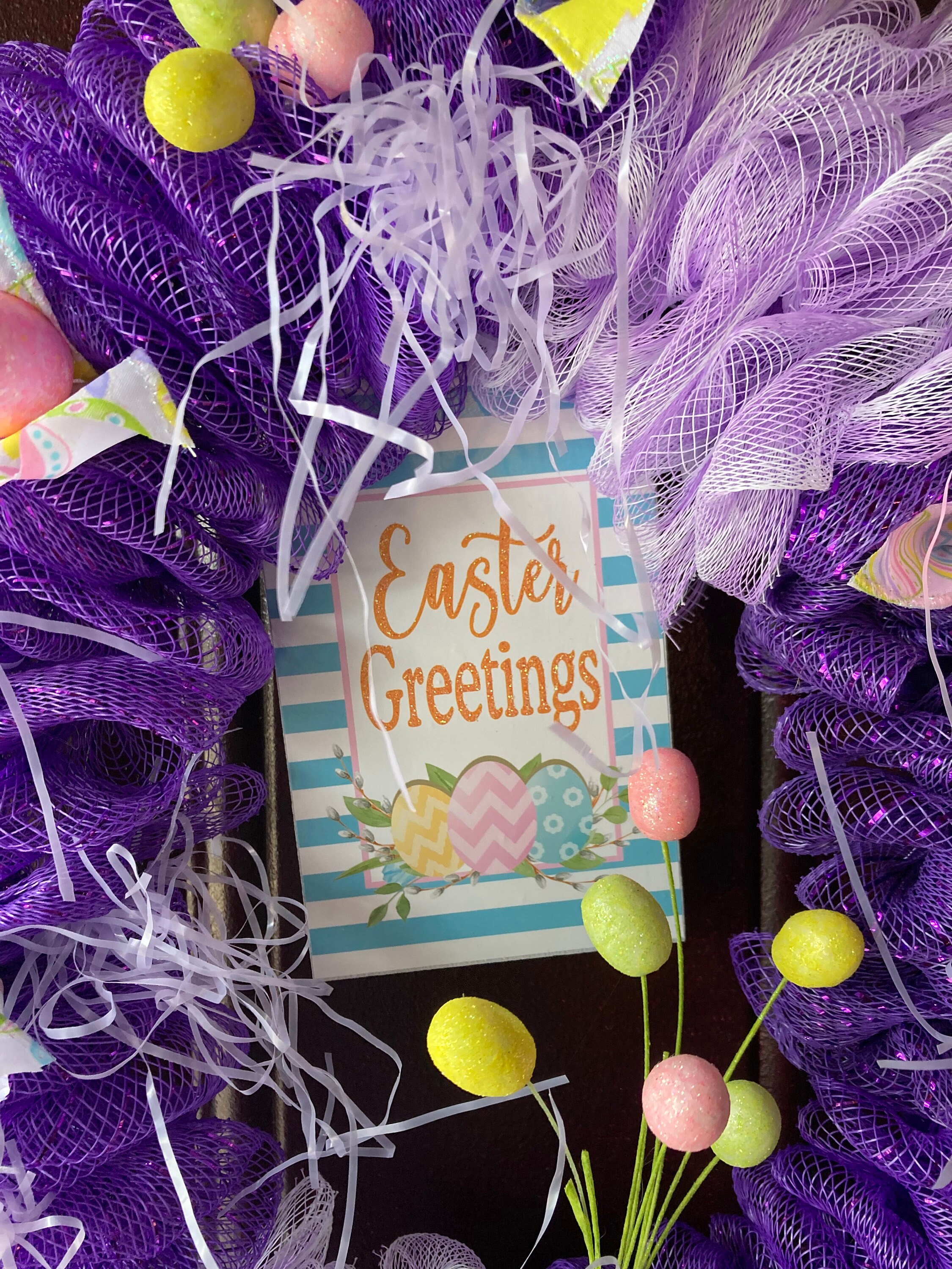Happy Easter Purple Egg Ribbon Wreath - Etsy