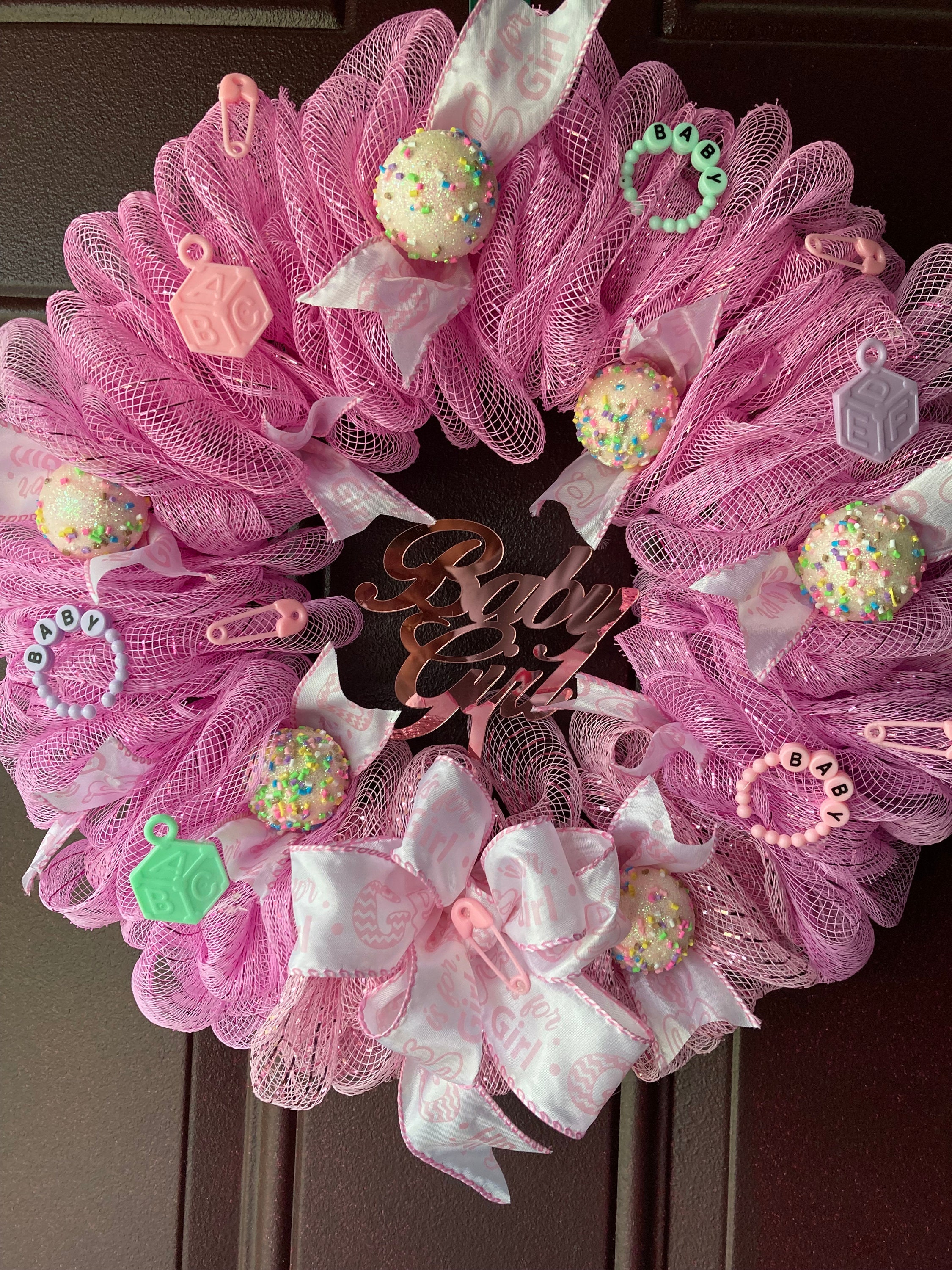 Baby Girl Ribbon Wreath - Etsy