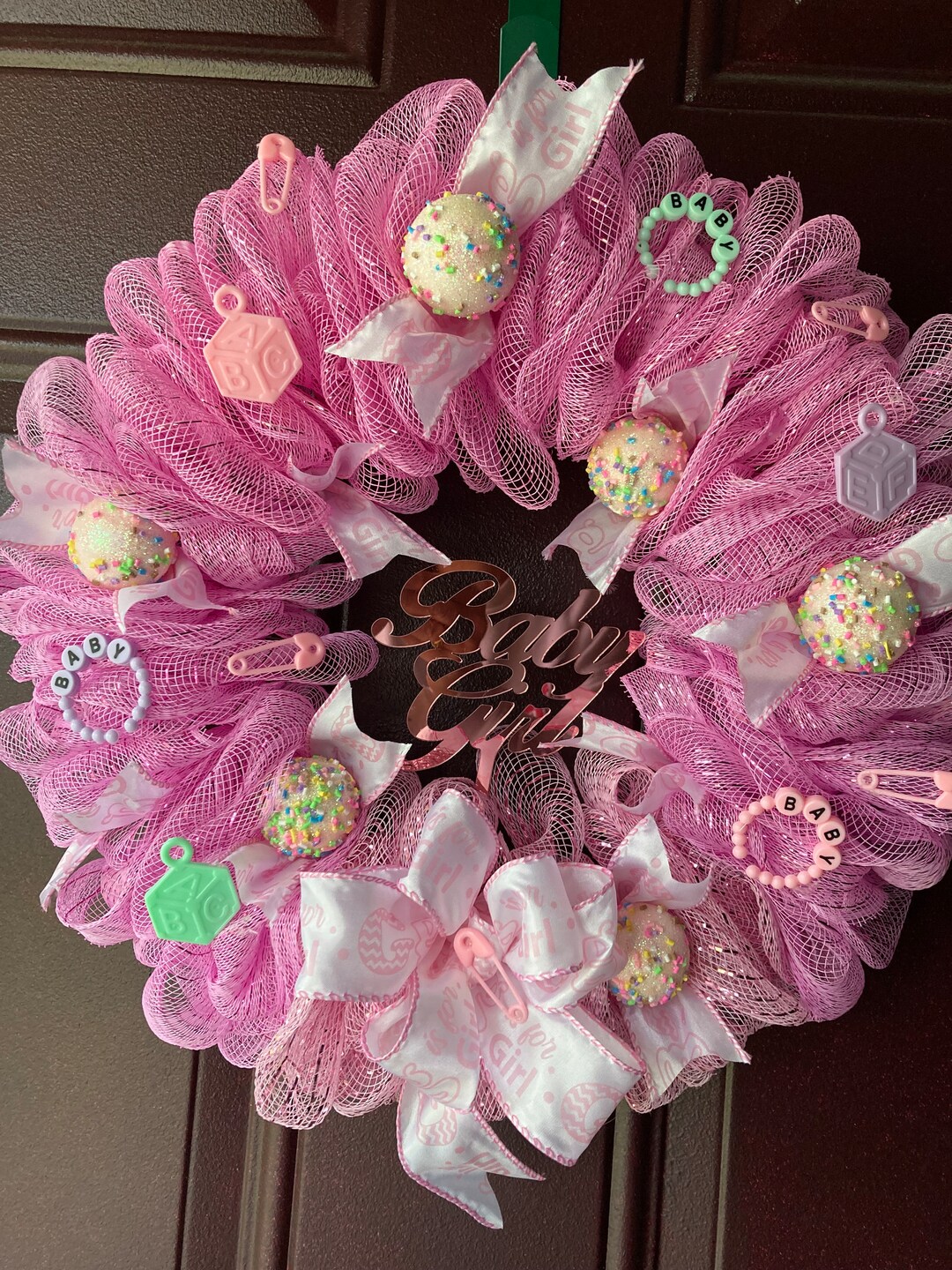 Baby Girl Ribbon Wreath - Etsy