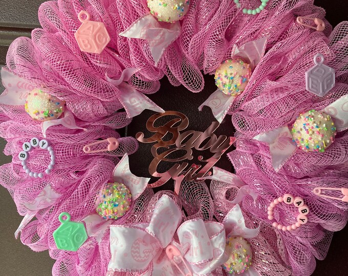 Baby Girl Ribbon Wreath - Etsy