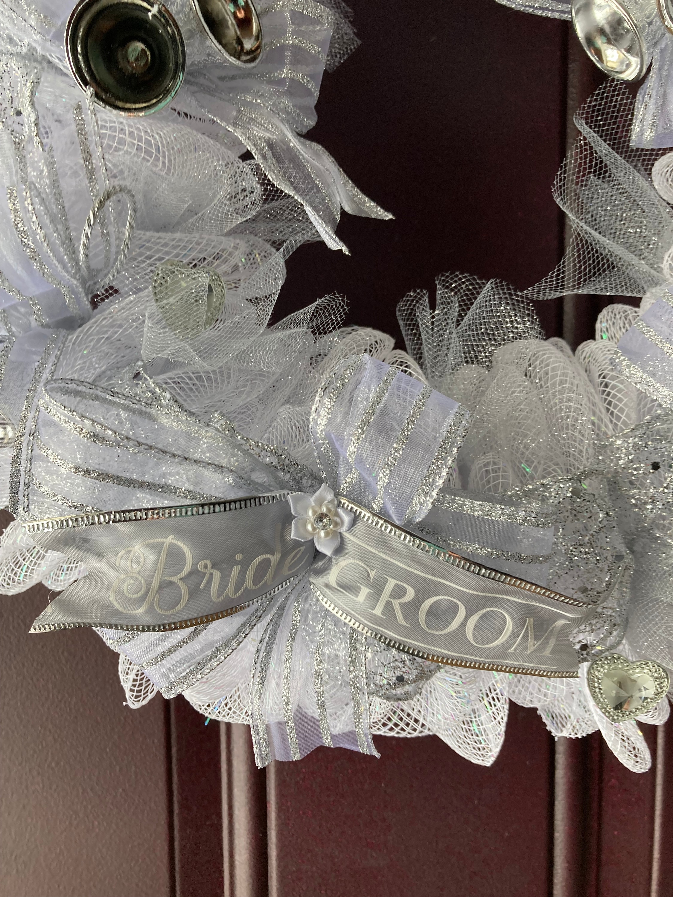 Bride and Groom Wedding Bells Ribbon Wreath - Etsy