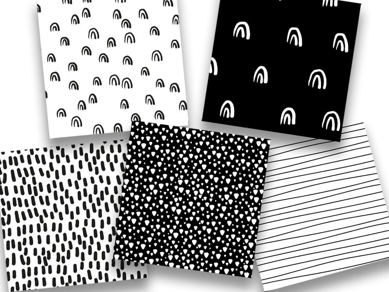 Pattern Design Digital Paper Black and White Pattern | Etsy
