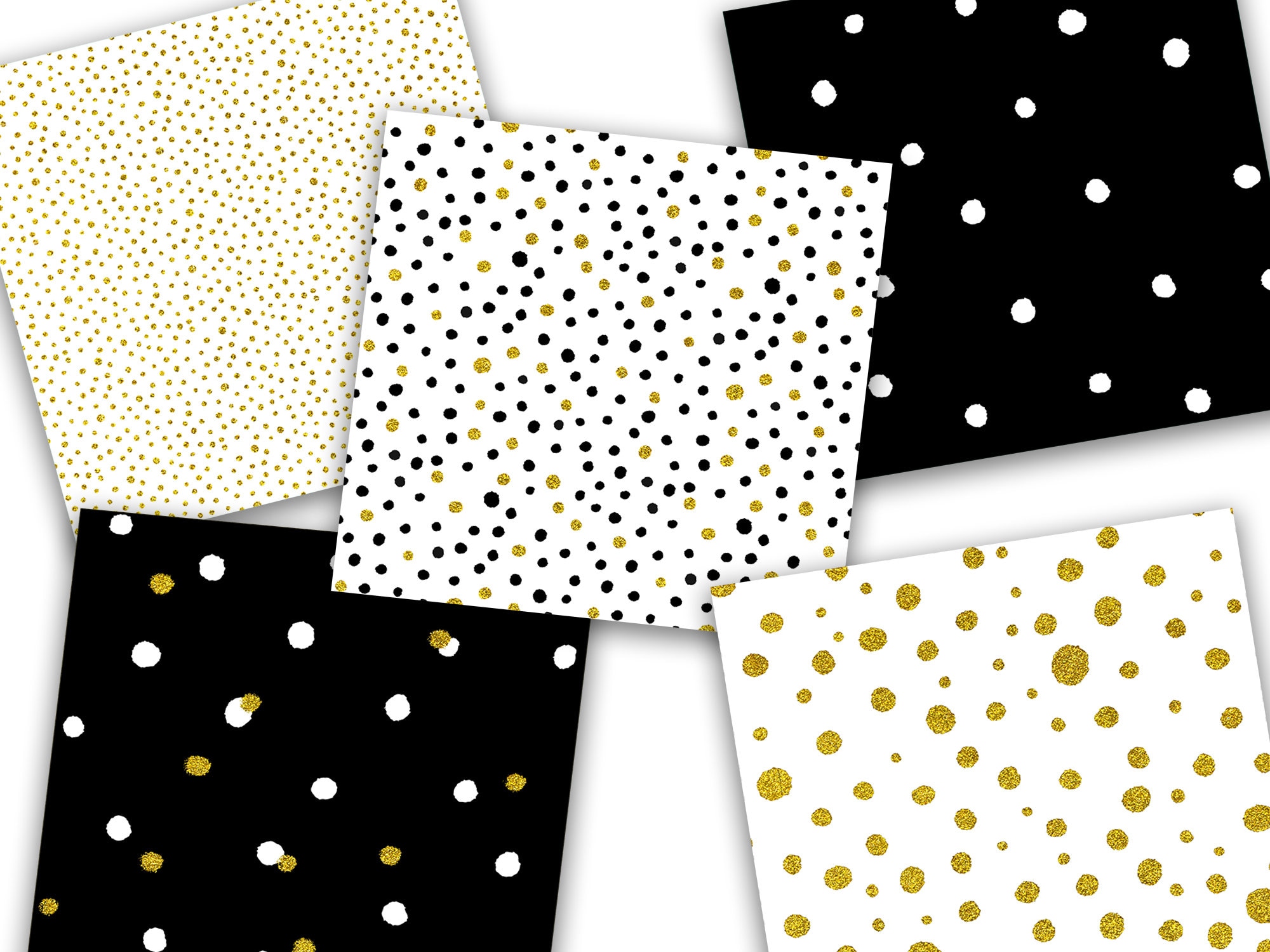 30 Seamless Pattern Design, Digital Paper, Polkadot Patterns With Gold ...