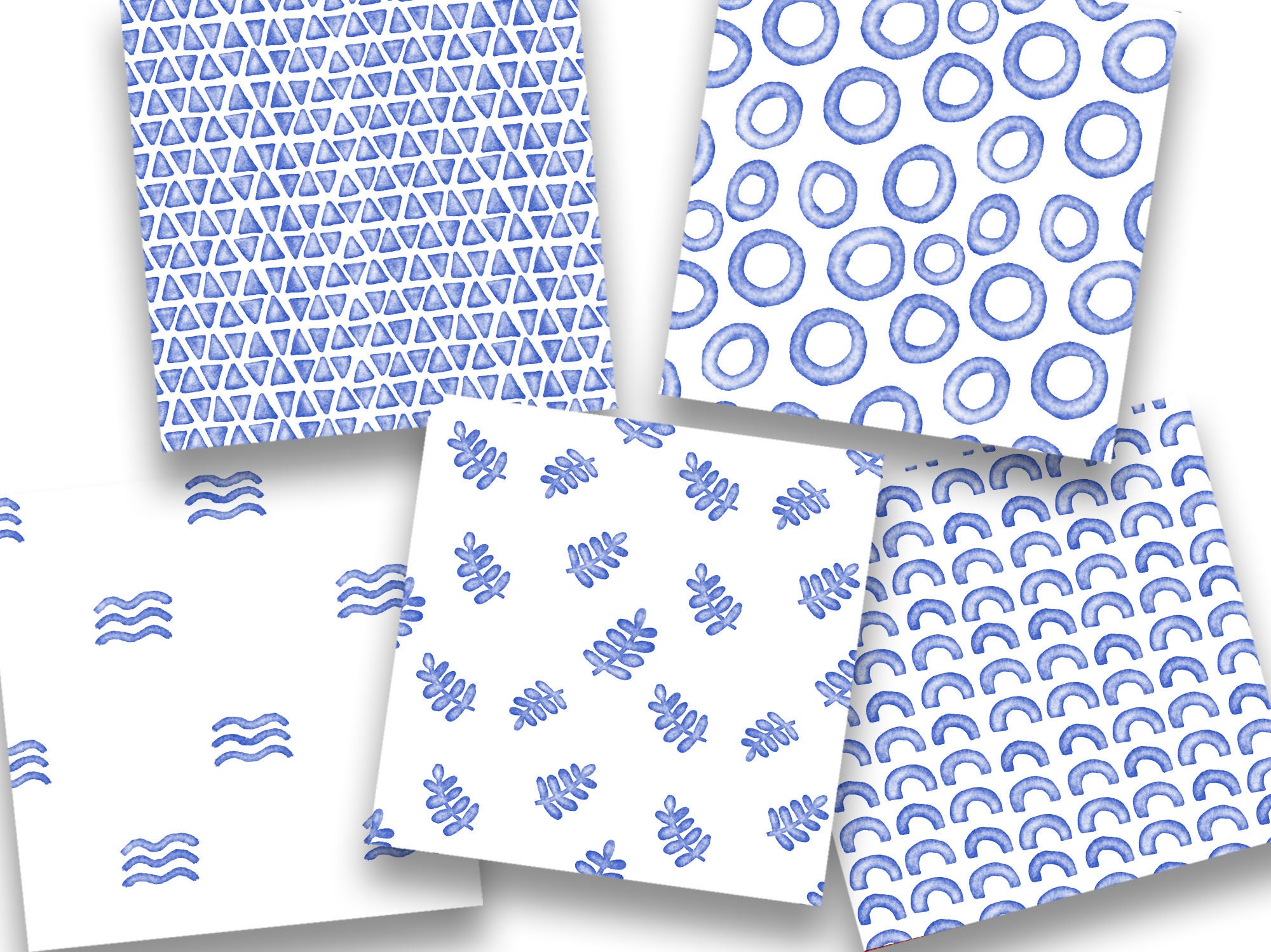 Seamless Pattern Design, Digital Paper Set, Watercolour Pattern ...