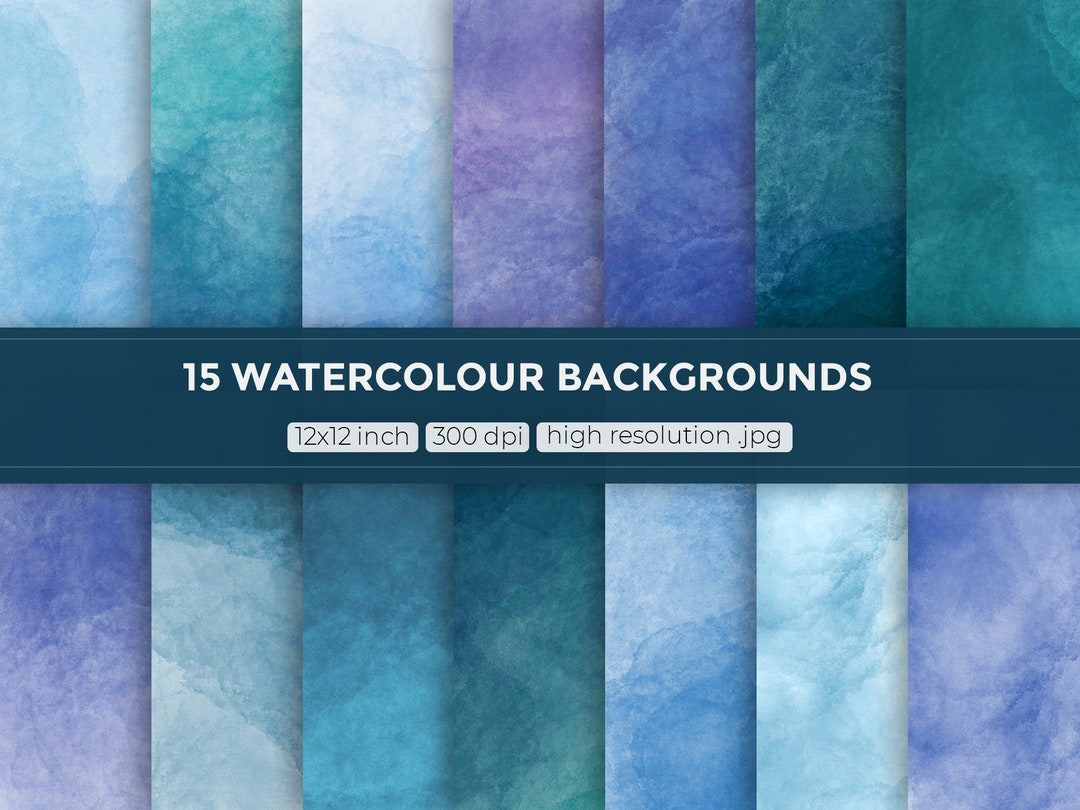 Watercolor Backgrounds, Digital Paper, Aquarel, Blue Painted Background ...