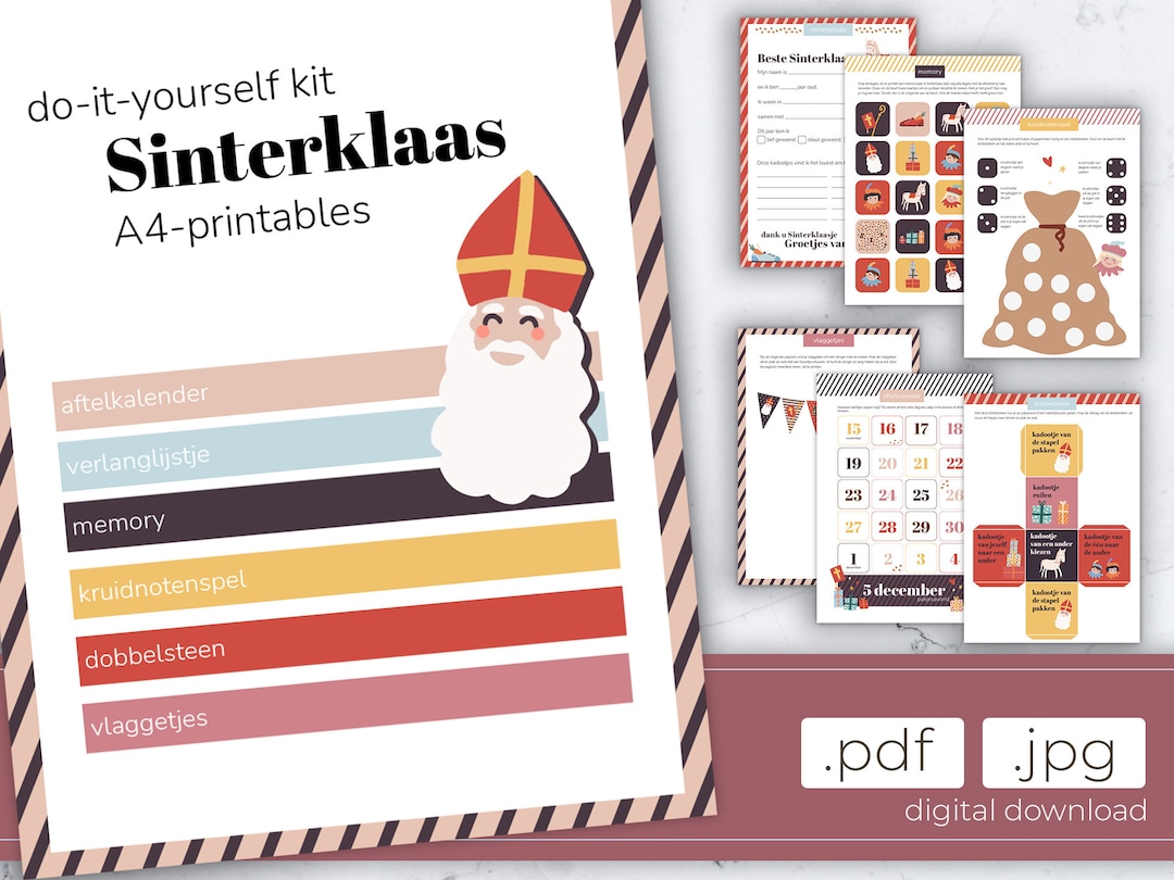 DIY Kit Sinterklaas, 10 Printables Voor Sint En Piet, Pakjesavond ...