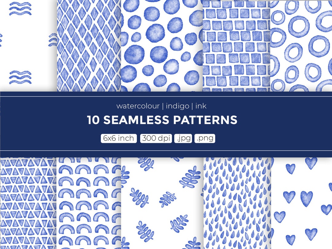 Seamless Pattern Design, Digital Paper Set, Watercolour Pattern ...