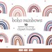 Bohemian Clipart Set, Boho Rainbows, Vector Clipart, Vector Rainbows ...