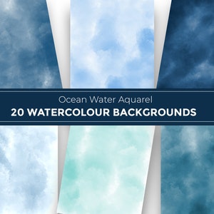 Watercolor Backgrounds, Digital Paper, Aquarel, Blue Painted Background ...