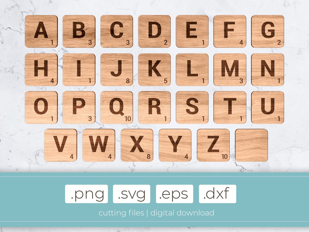 Wooden Scrabble Cutting Files Scrabble Letters Tiles .svg - Etsy
