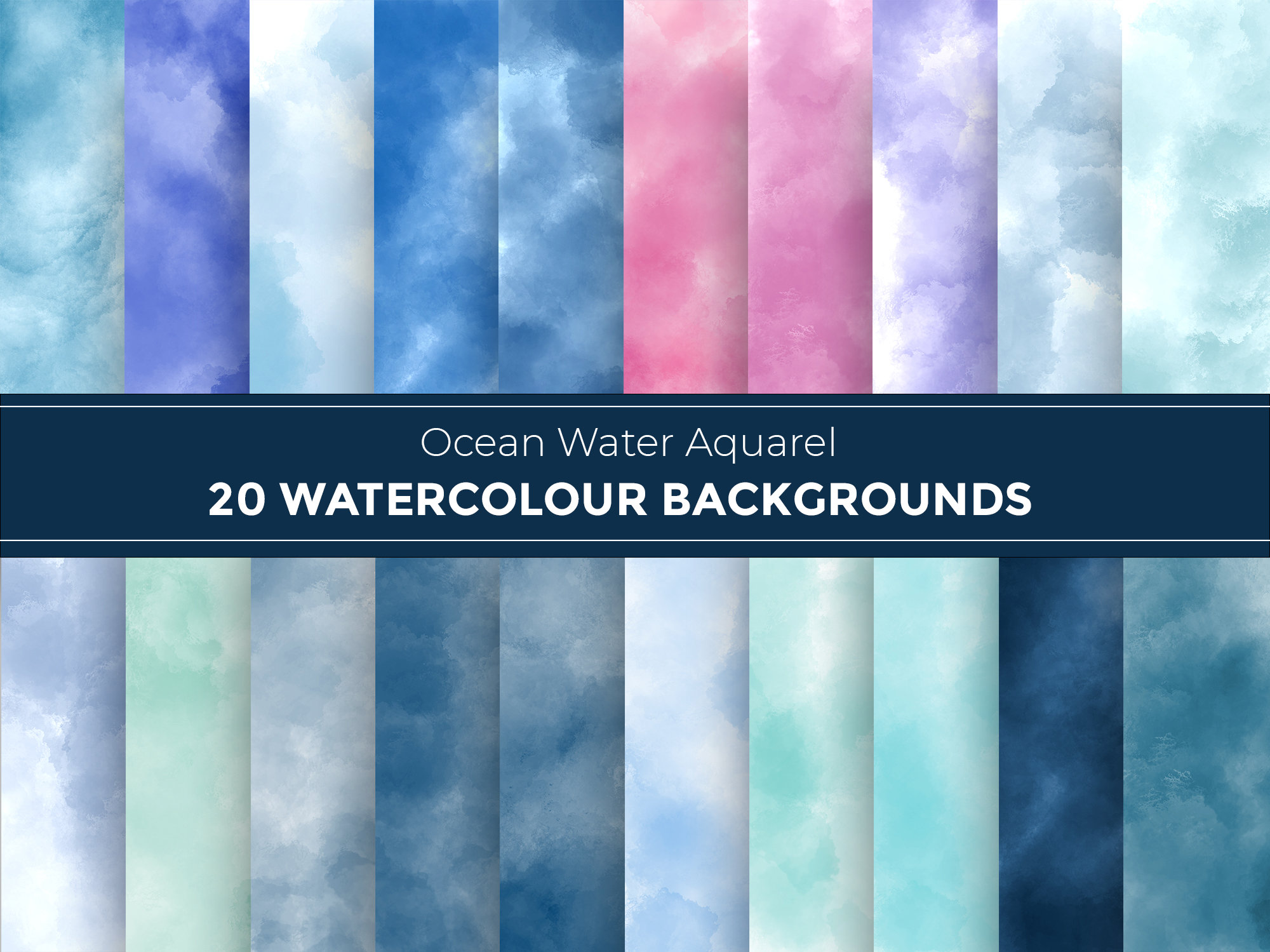 Watercolor Backgrounds, Digital Paper, Aquarel, Blue Painted Background ...
