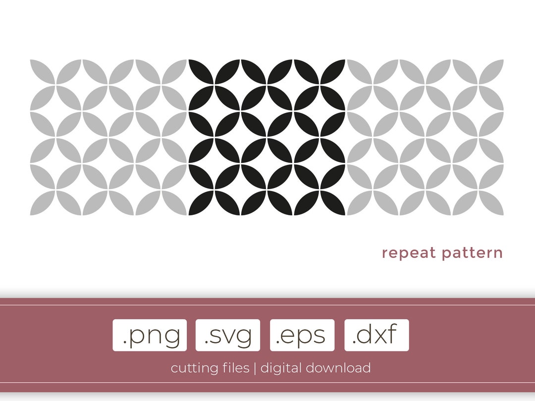 Pattern Tile Cutting Files | .svg .dxf .eps .png, Circle Retro Tile ...