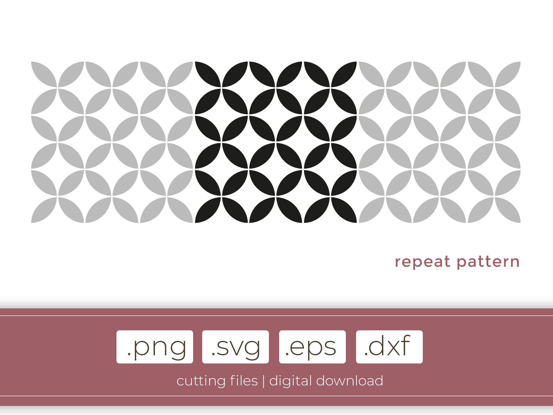 Pattern Tile Cutting Files .svg .dxf .eps .png, Circle Retro Tile ...