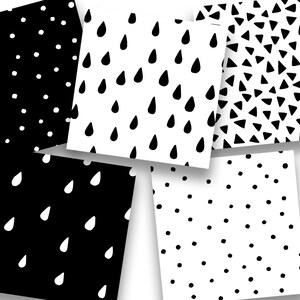 Pattern Design, Digital Paper, Black and White Pattern, Doodles, Trendy ...